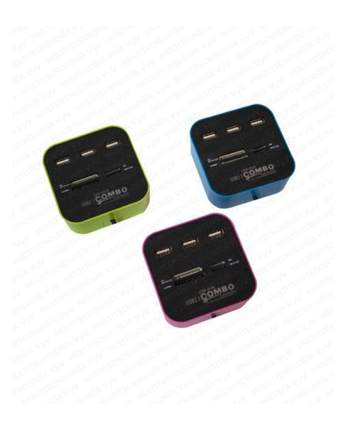 VC-HUB USB 2.0 3 PUERTOS MAS LECTOR TARJETAS MOD: CR-92